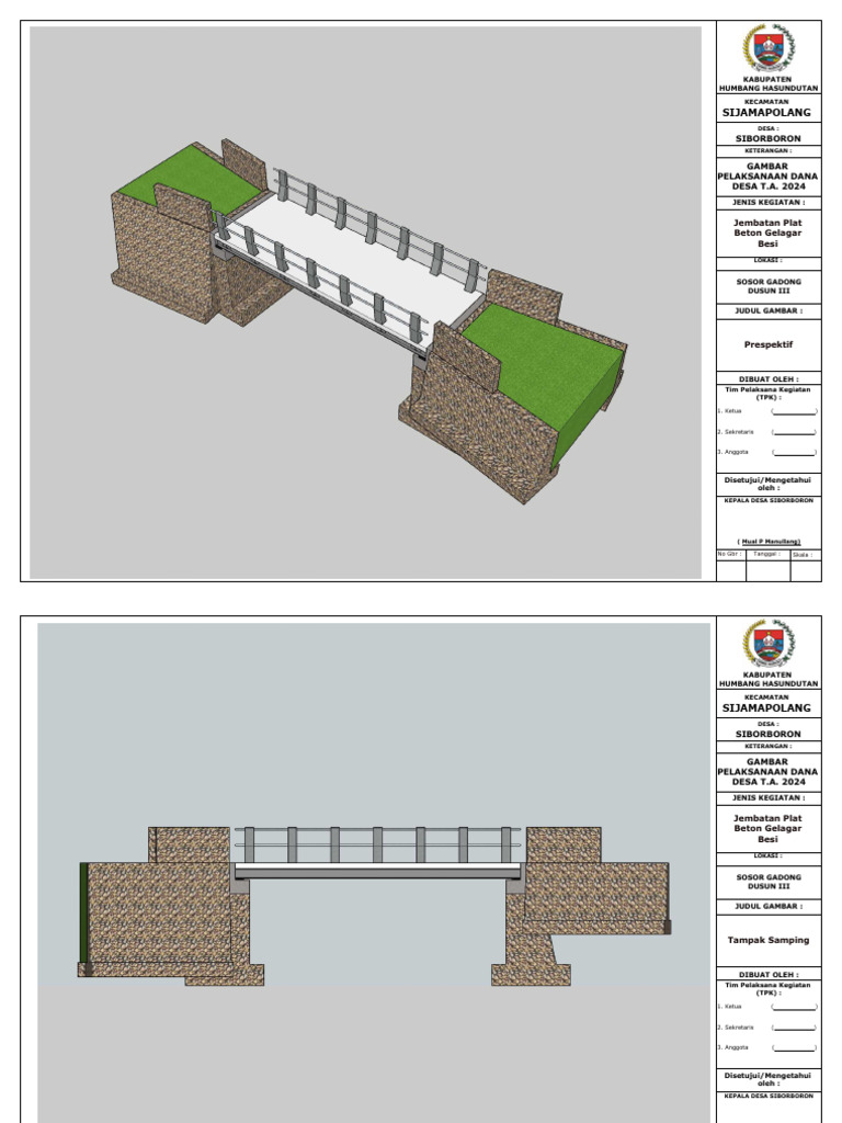 GBR Jembatan Plat Beton Siborboron T.A. 2024 - 075409-1 | PDF