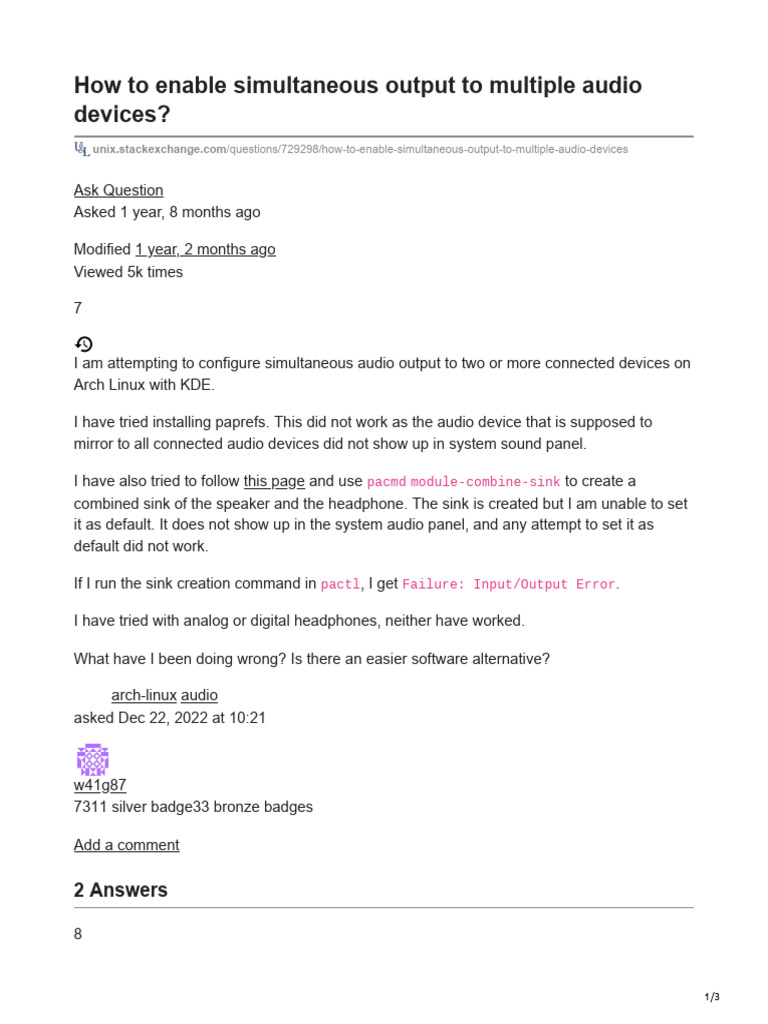 How To Enable Simultaneous Output To Multiple Audio Devices | PDF
