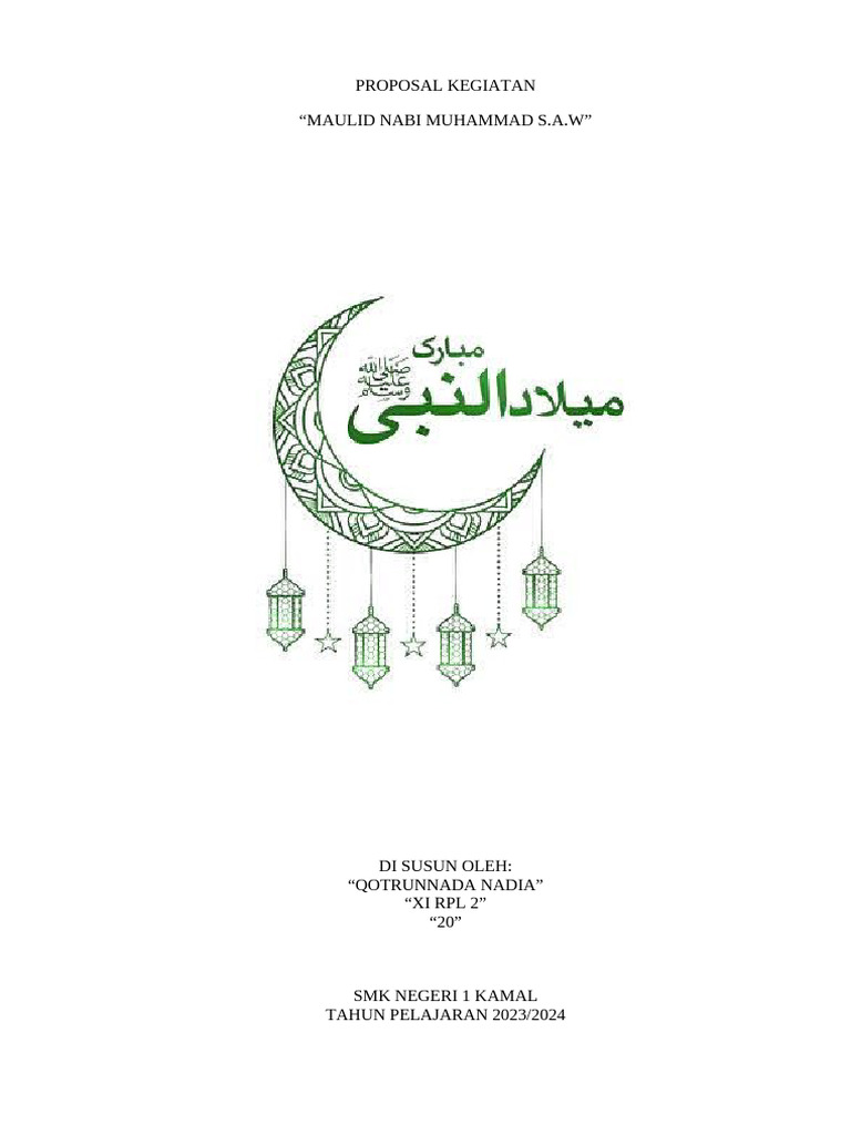 Proposal Kegiatan Maulid Nabi 2024 | PDF | Abrahamic Religions