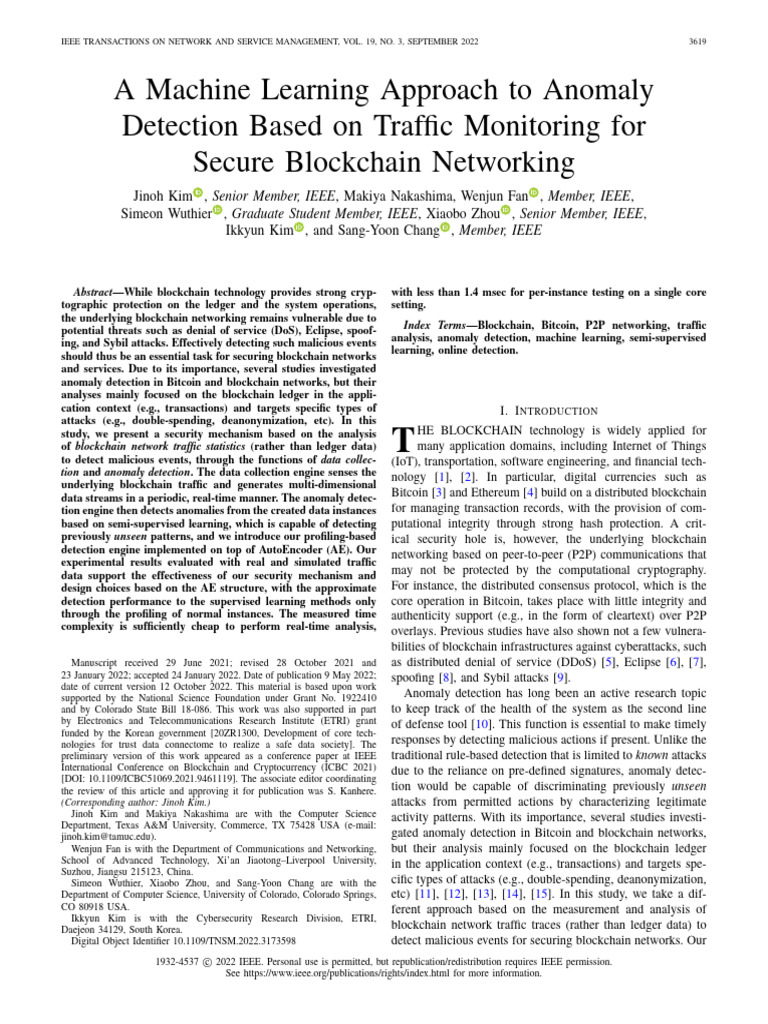 A Machine Learning Approach To Anomaly Detection Based On Traffic Monitoring For Secure ...