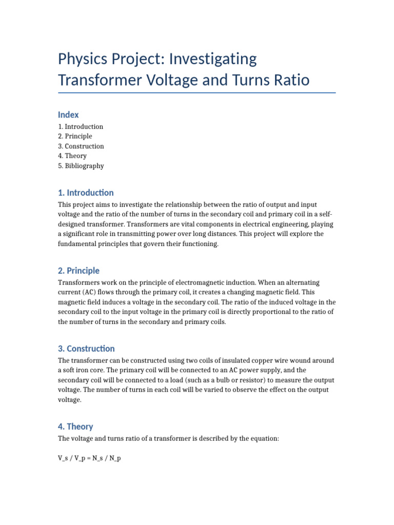 Transformer Project | PDF