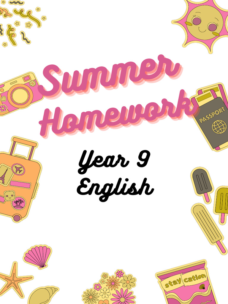Summer Homework Year 9 | PDF