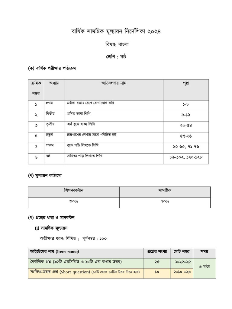 Bangla 6 | PDF