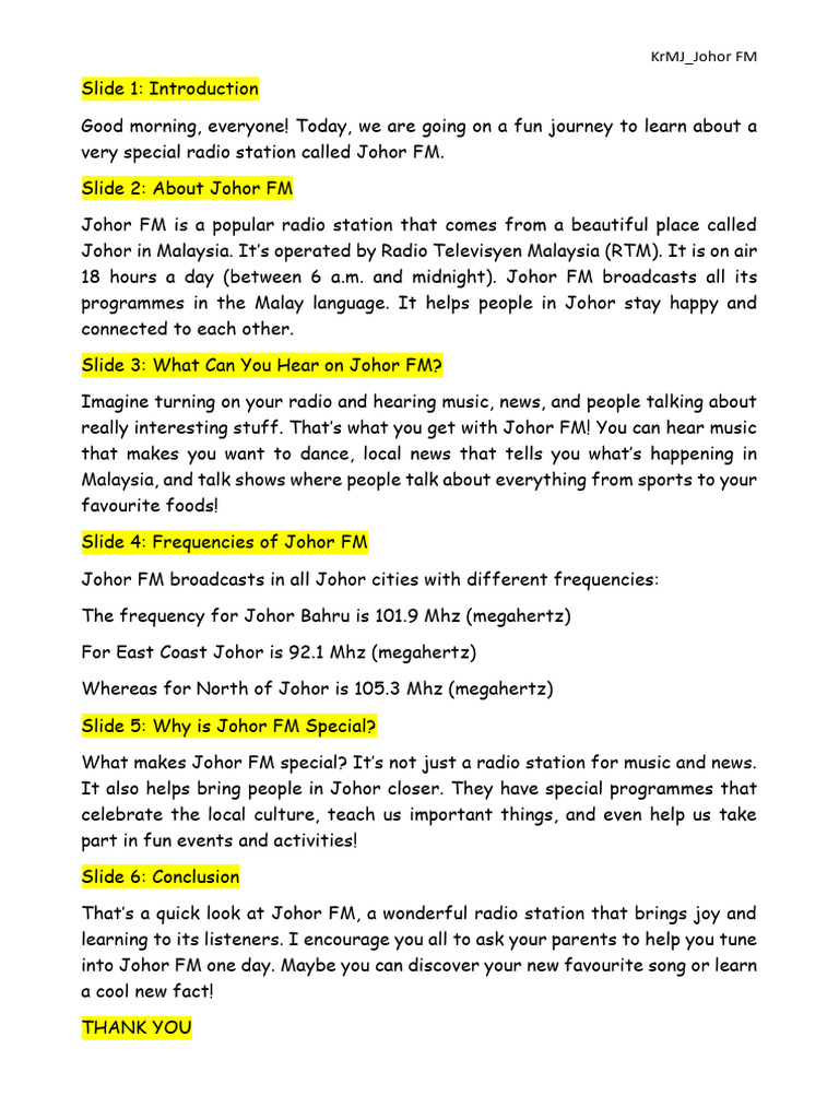 Johor FM script | PDF