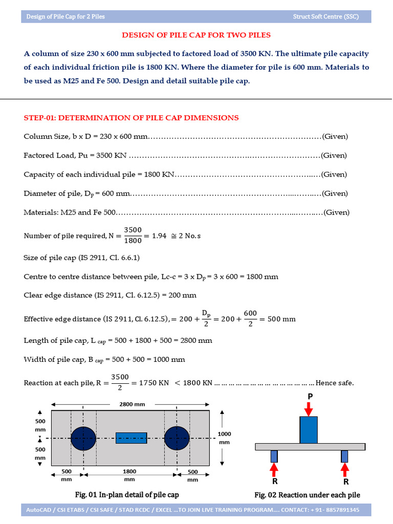 ? Manual Design 2 Pile Cap | PDF