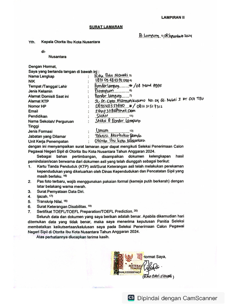 Surat Pernyataan Ikn | PDF