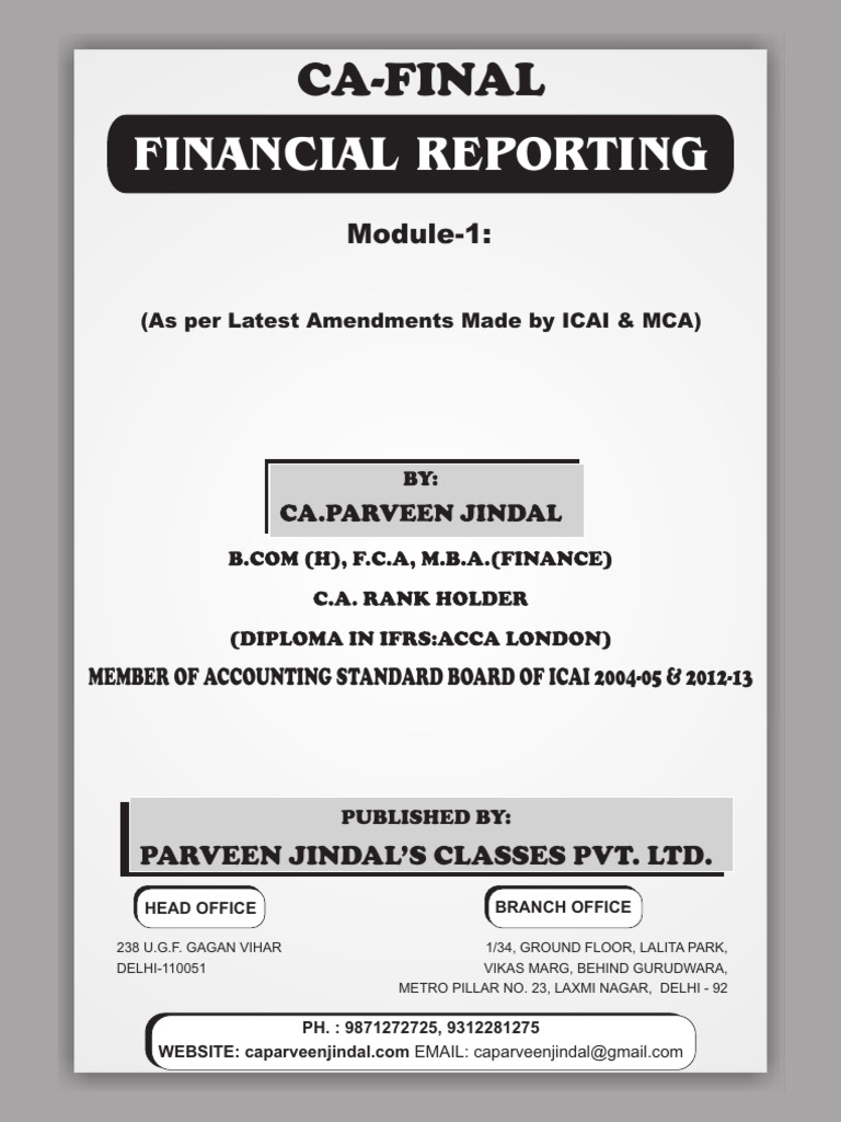 CA-final Financial Reporting (Module I) | PDF