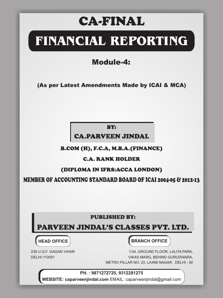 CA-final Financial Reporting (Module IV) | PDF