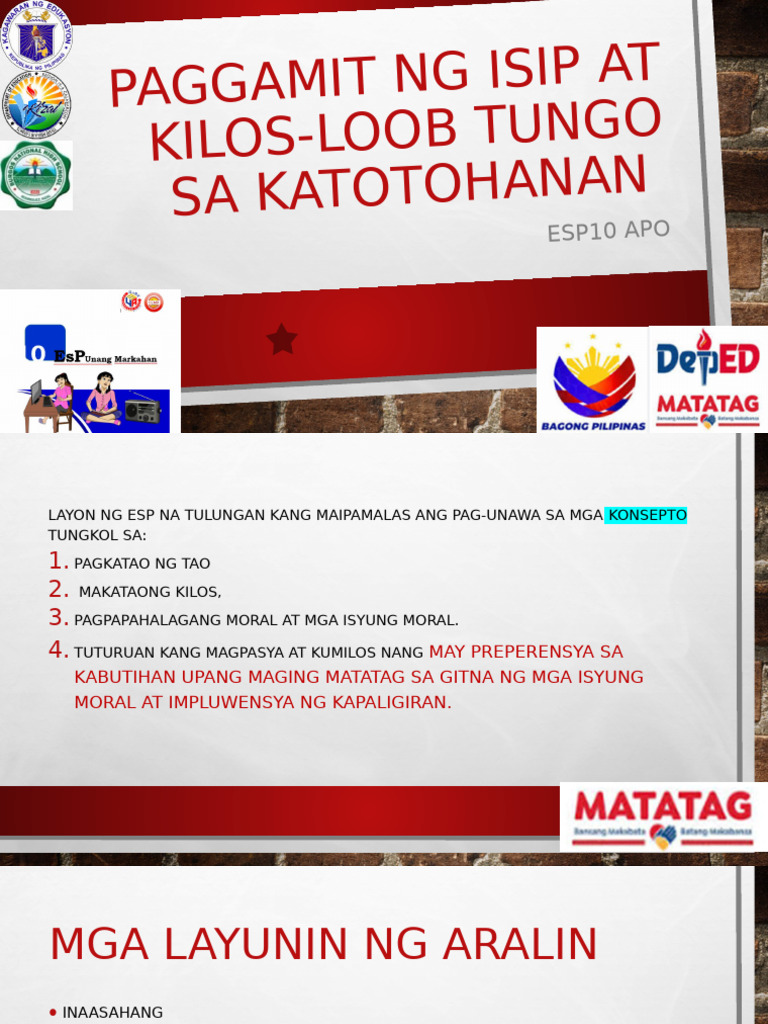 PAGGAMIT-NG-ISIP-AT-KILOS-LOOB-TUNGO-SA-KATOTOHANAN-Lesson1 | PDF