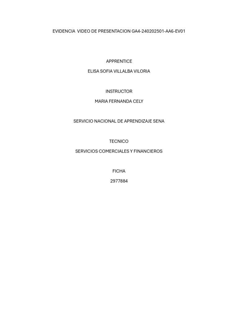 'Evidencia Video de Presentacion Ga4-240202501-Aa6-Ev01' Contigo | PDF