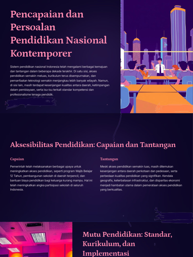 Pencapaian Dan Persoalan Pendidikan Nasional Kontemporer | PDF