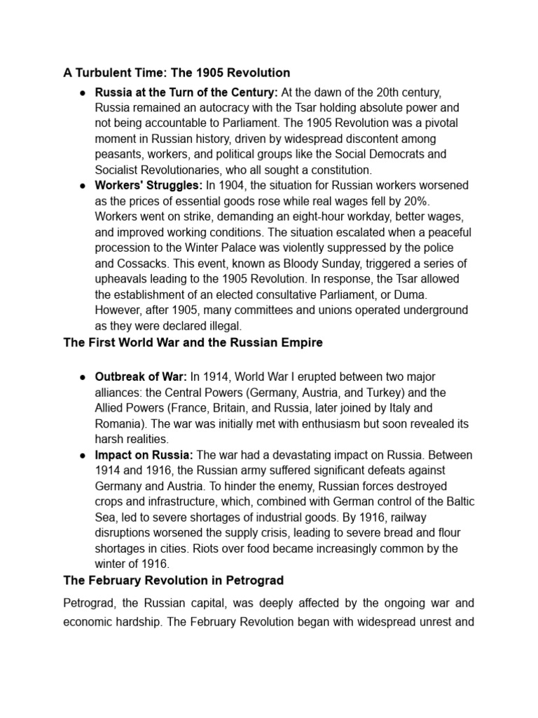 Russian Revolution Notes | PDF