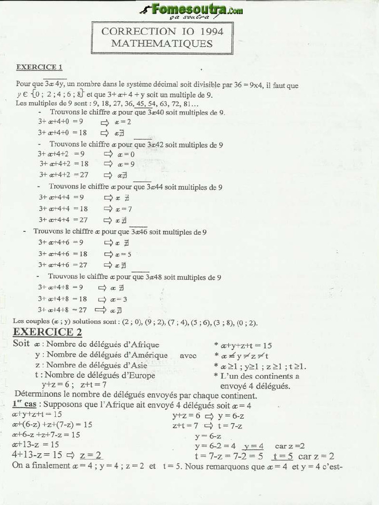 Compilation sujets de Maths Cafop | PDF