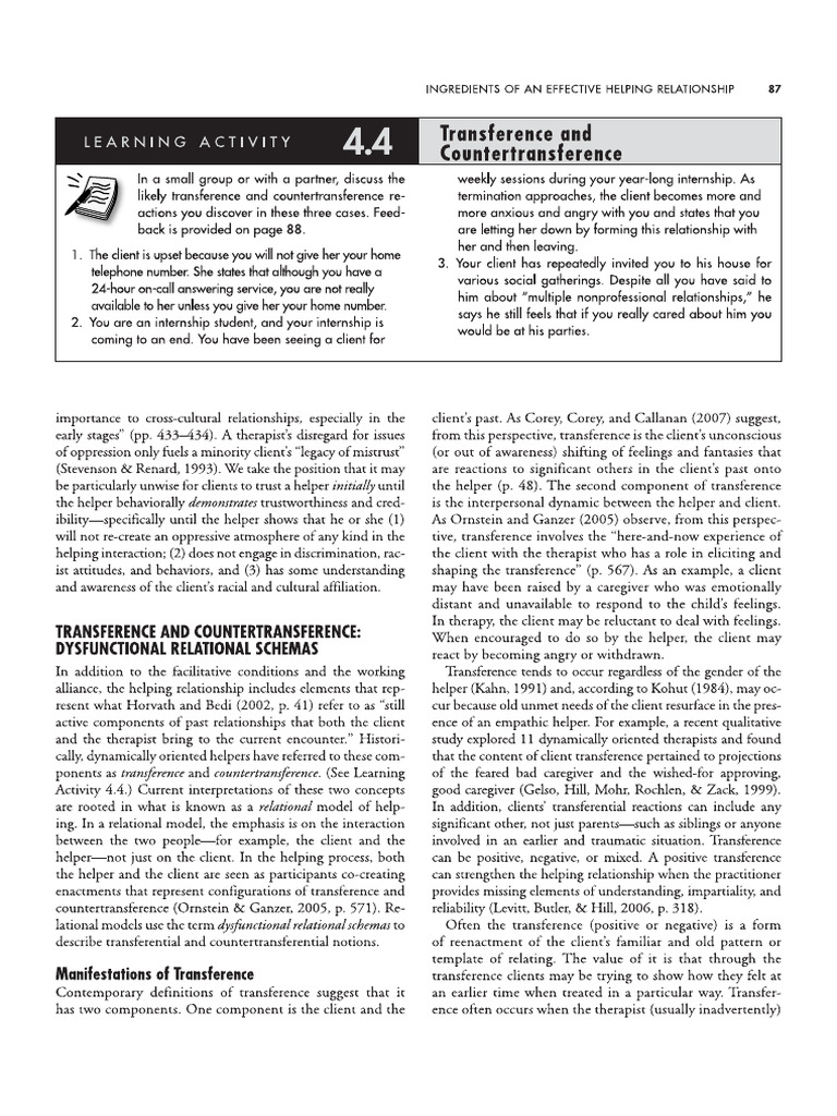 Transference and Countertransference | PDF