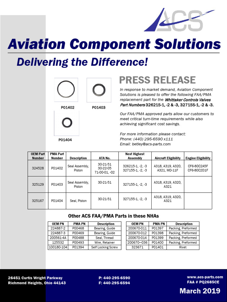 Aviation Component Solutions: Delivering The Difference! | PDF