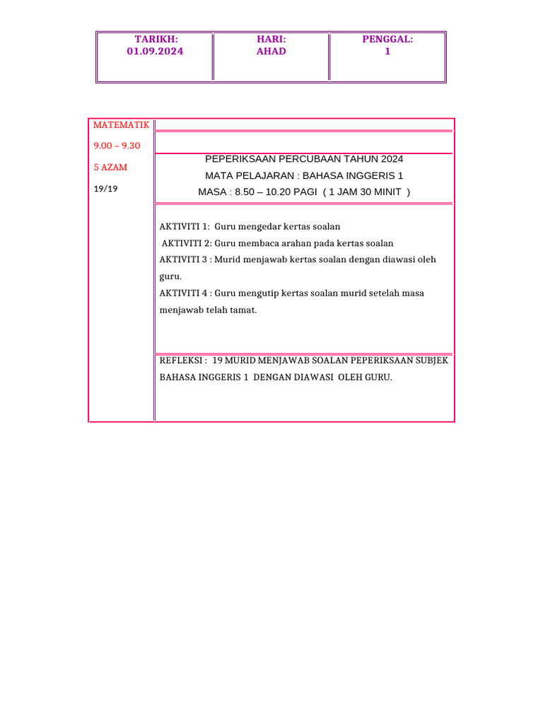 1. RPH AHAD - 01 SEPT 2024 | PDF