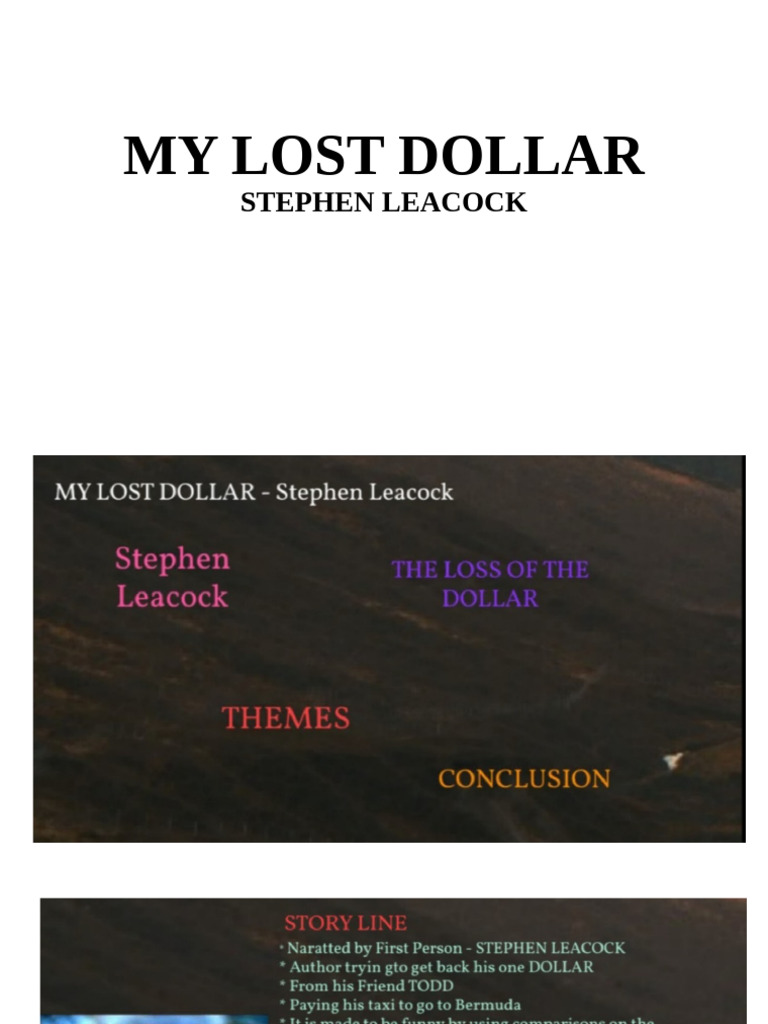 My Lost Dollar | PDF