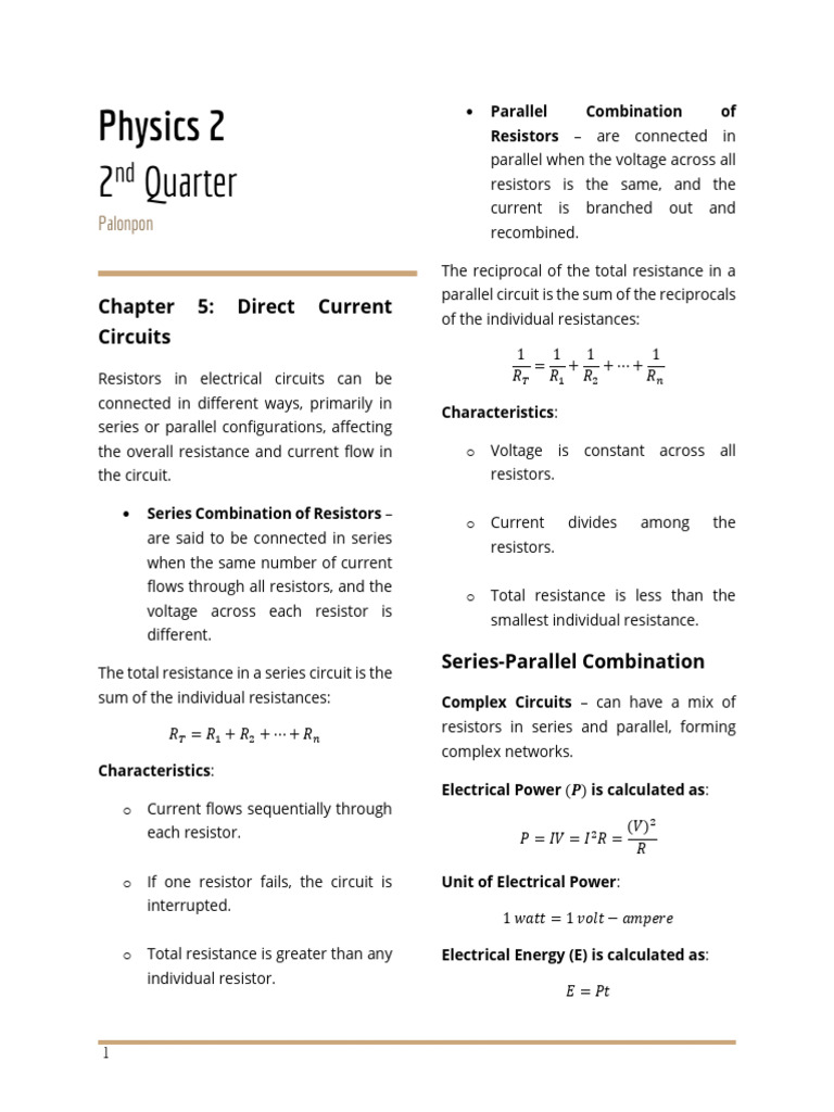 Physics 2 (2nd Quarter) | PDF