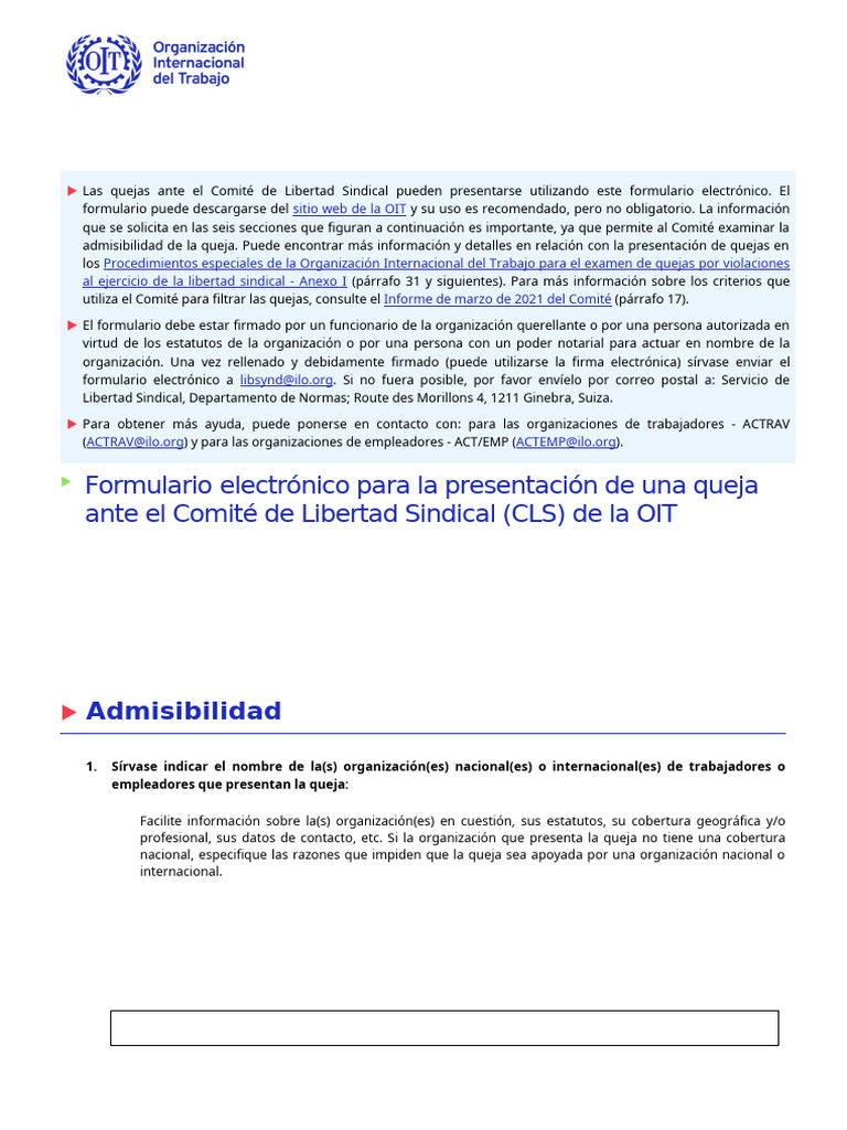 Queja Ante La Oit - 2 | PDF