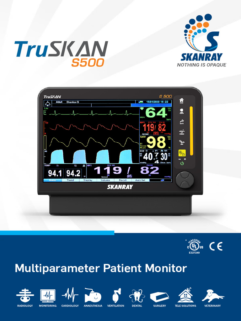 Skanray - Truskan S500 - Monitor | PDF | Heart Rate | Blood Pressure