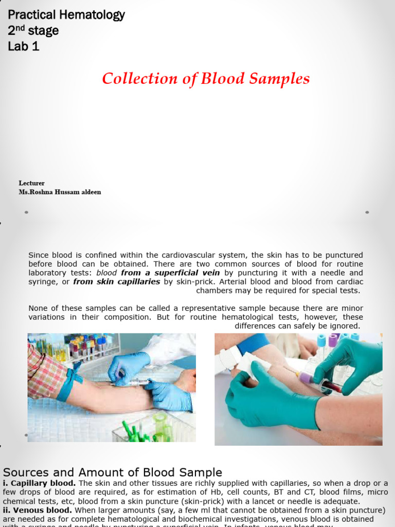 Lab1 Blood Colleection PDF | PDF