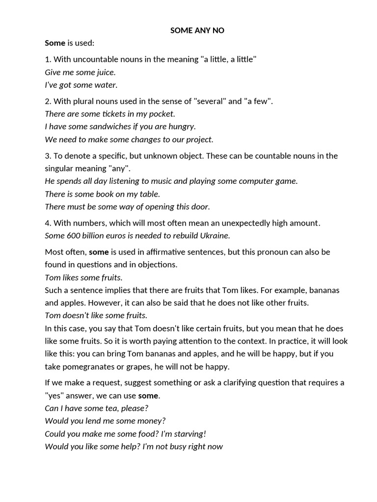 SOME ANY NO-theory | PDF