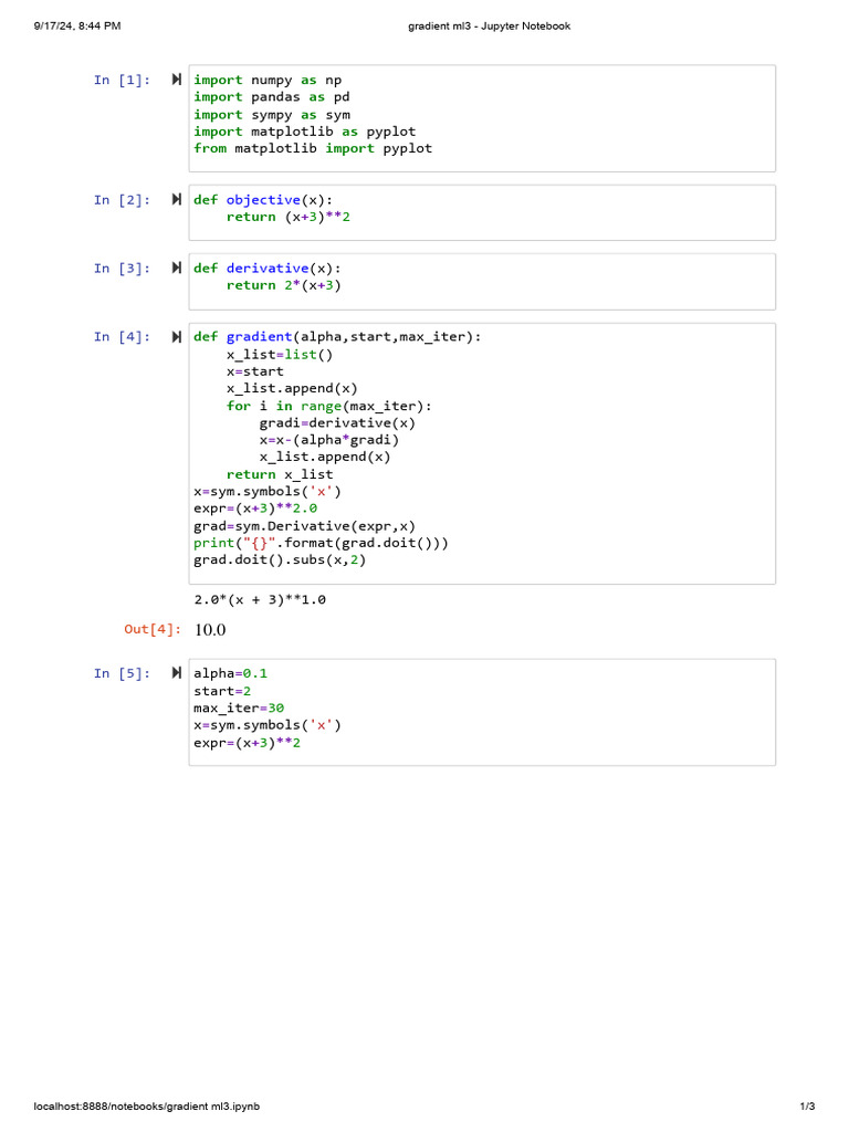 Gradient ml3 - Jupyter Notebook | PDF