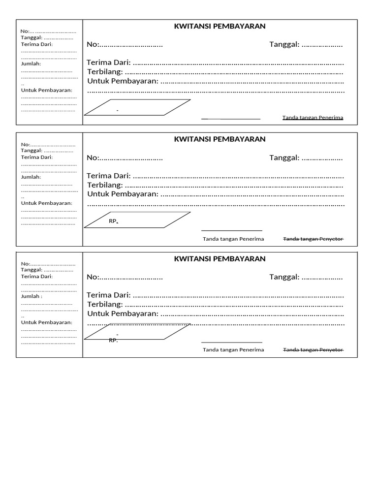 Kwitansi-Kosong 1 | PDF