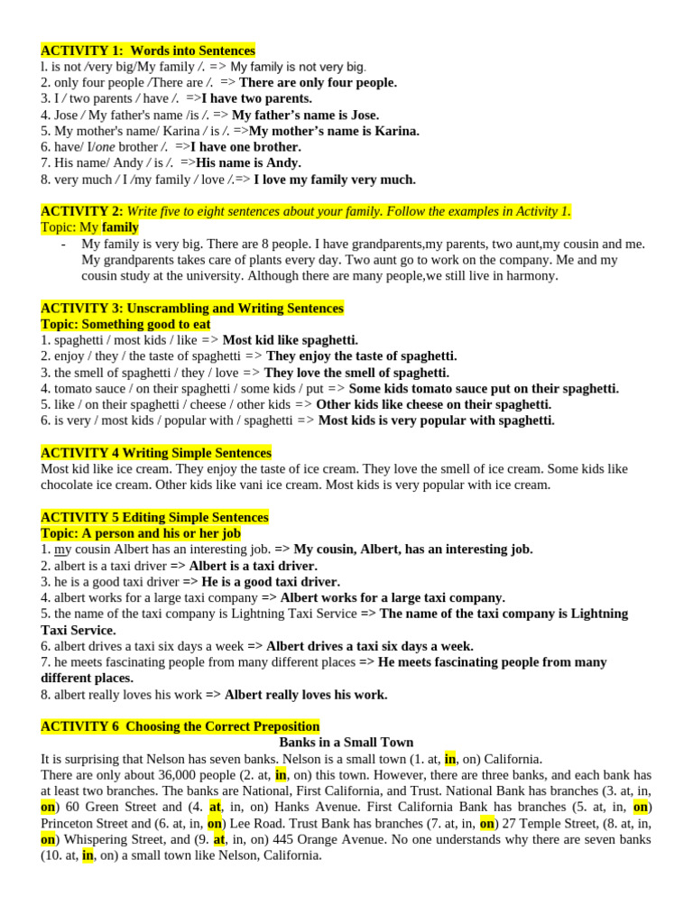 Exercise 1 Writing | PDF