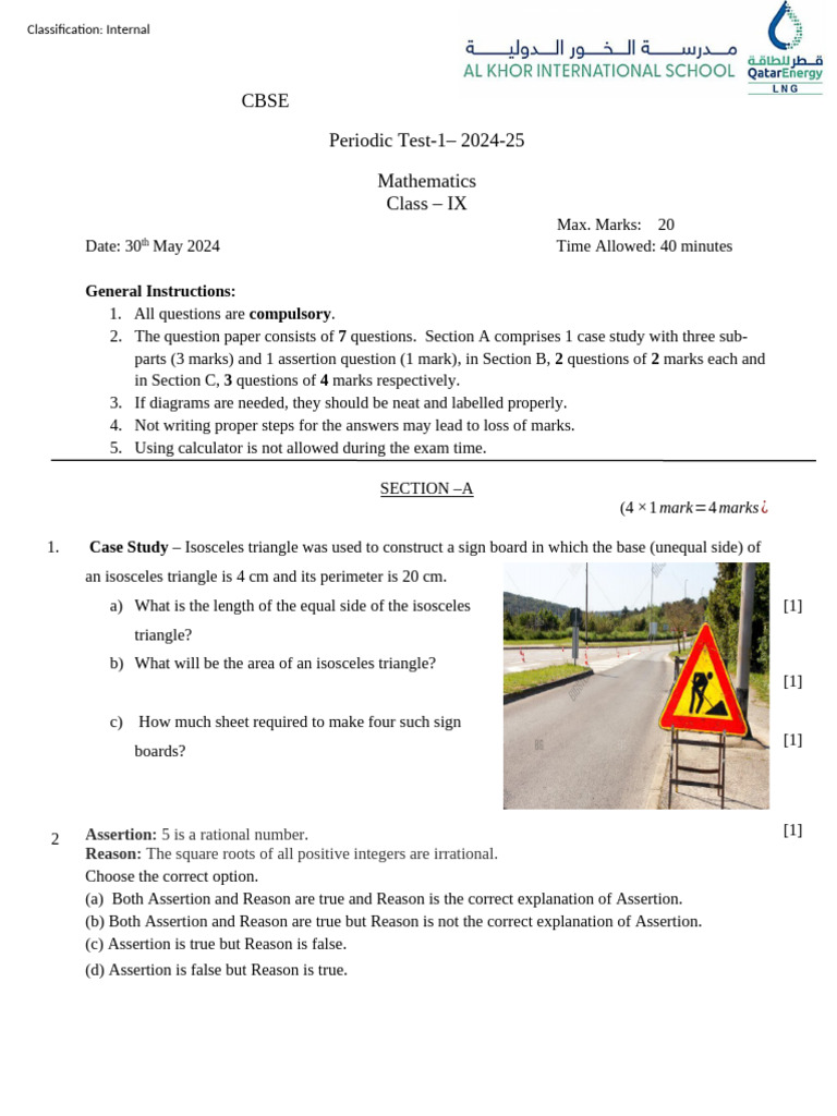 Grade 9 Periodic Test 1 2024 25 | PDF