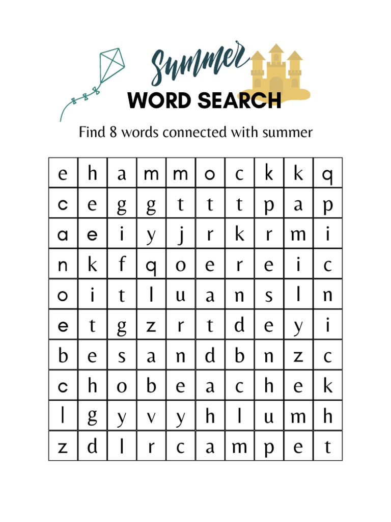SUMMER Wordsearch | PDF