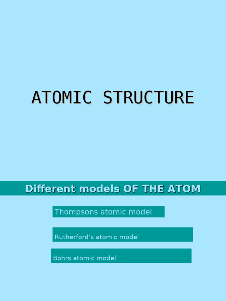 Atomic Structure 1 | PDF