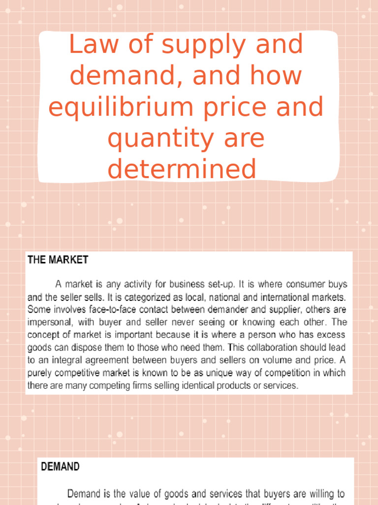 Law of Supply and Demand, and How | PDF