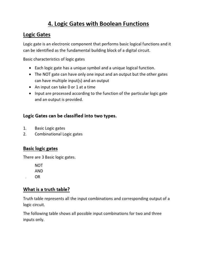 logic gates (English medium) | PDF