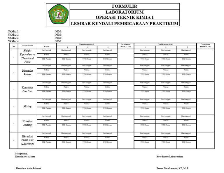 Lembar Kendali Pembicaraan Lab OTK 1 | PDF