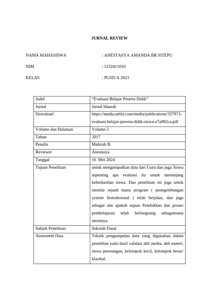 CJR - Anestasya Amanda - PP | PDF