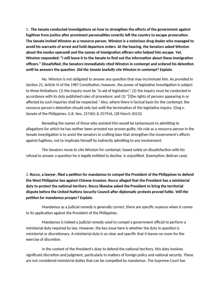 Political Law 2024 Bar Q A wps Office PDF