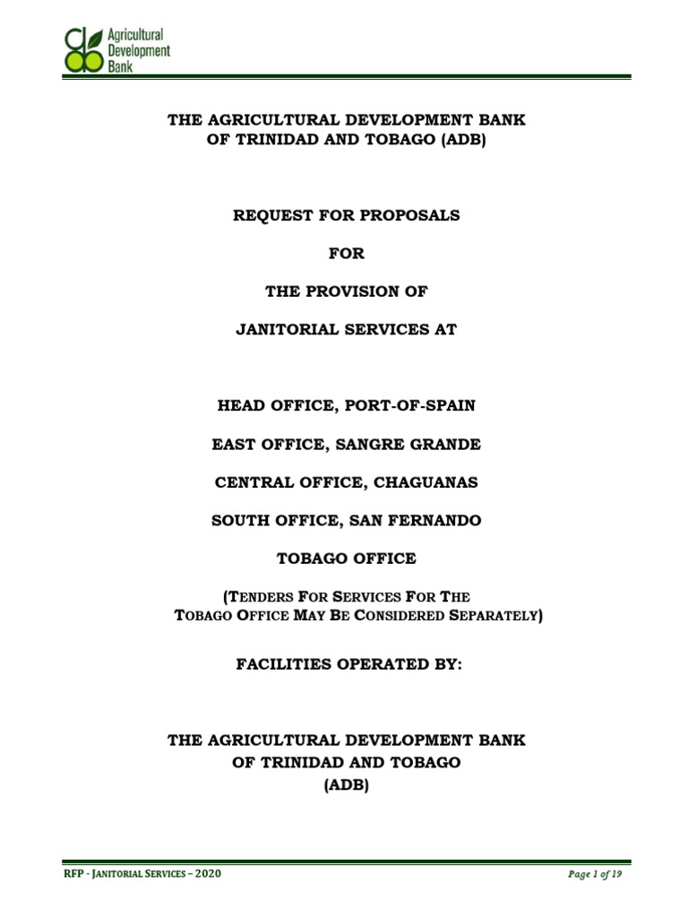 RFP Janitorial 2020 | PDF