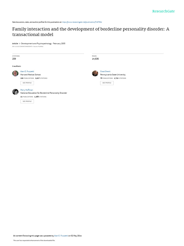 Family interaction and the development of borderline personality ...