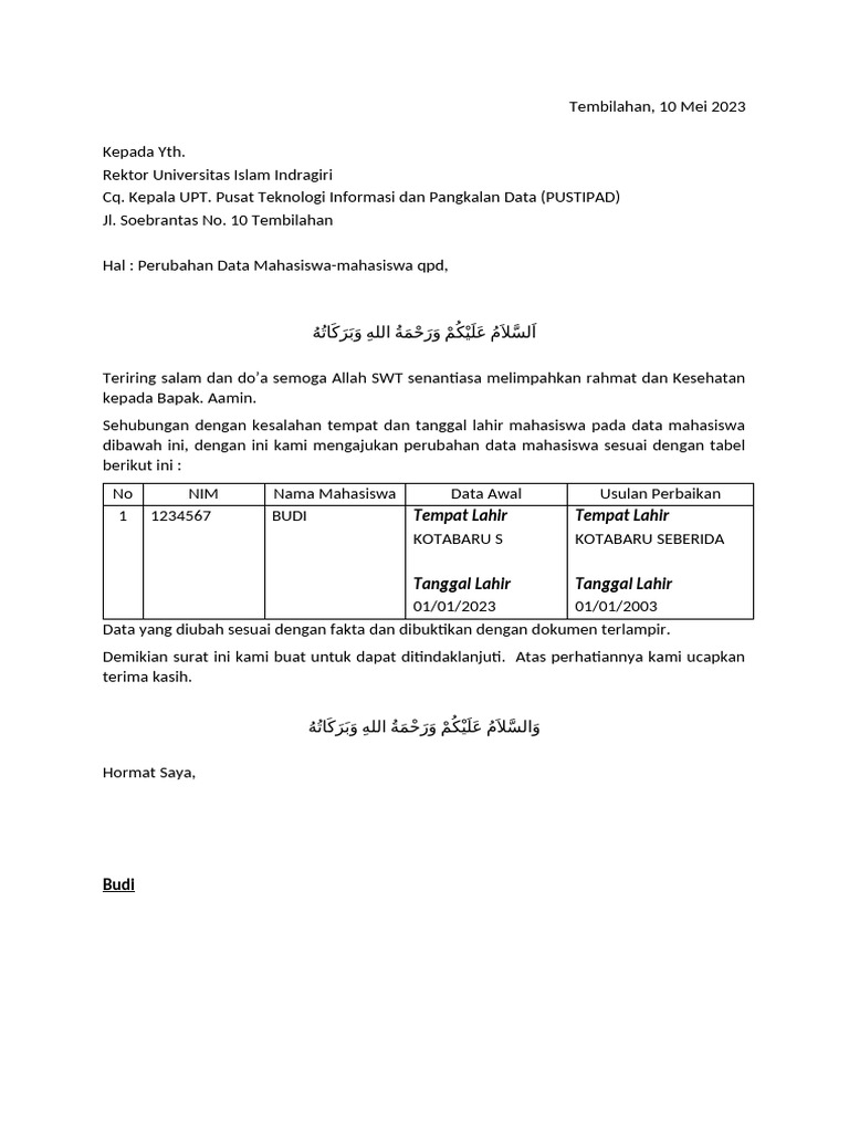 Surat Permohnan PDM | PDF