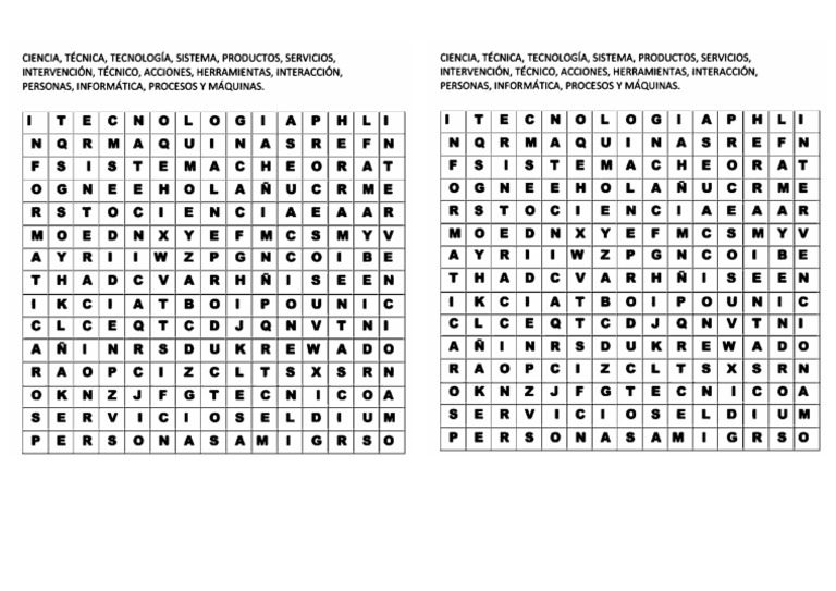 Sopa de letras técnica | PDF