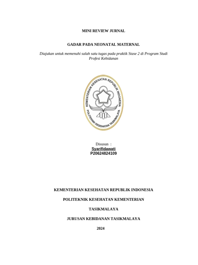 MINI REVIEW GADAR NEONATAL MATERNAL | PDF