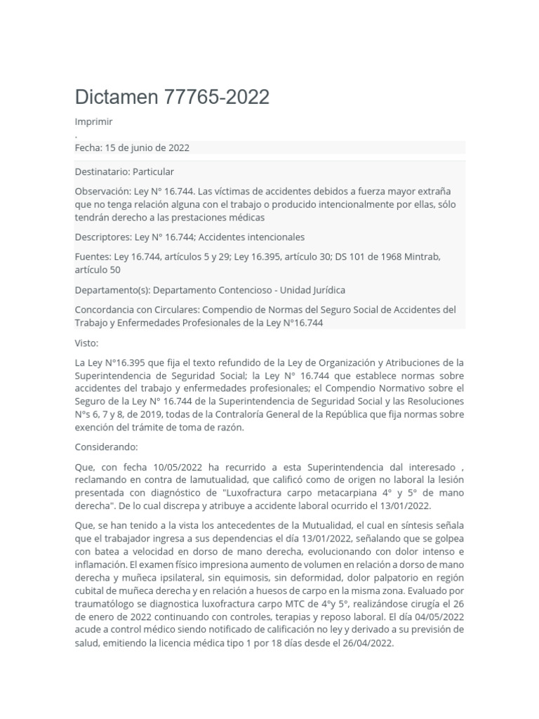 Dictamen 77765 SSATEP | PDF