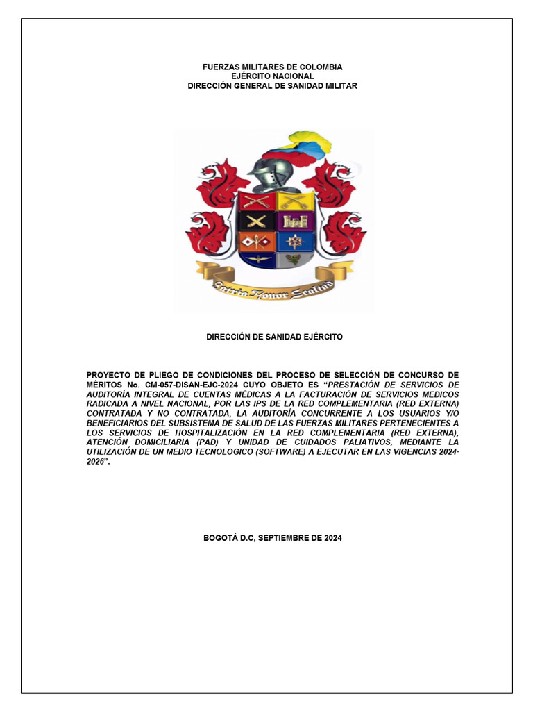 Pliego de Condiciones Cm-057-Disan-Ejc-2024 13-09 | PDF