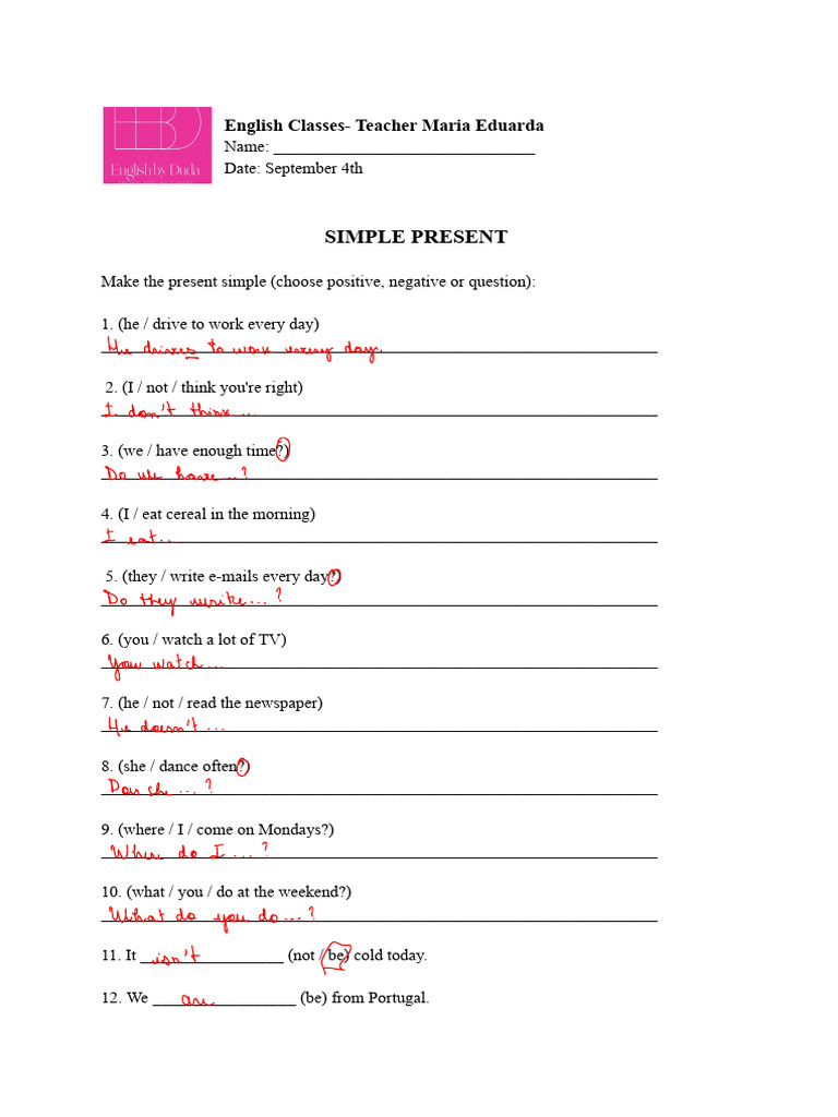 Simple Present (1) | PDF