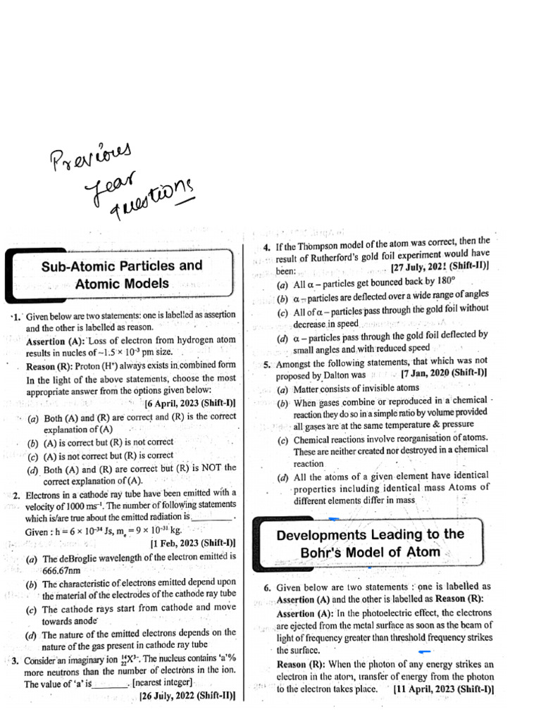 Atomic STR Worksheet 2 | PDF