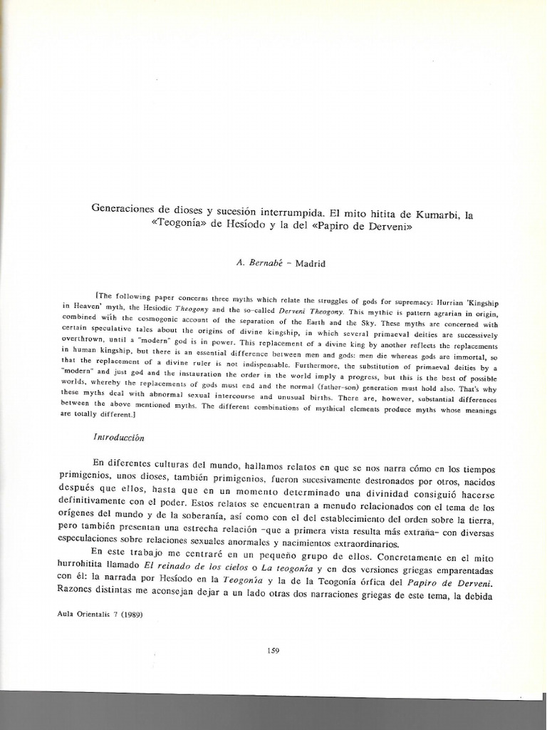 Mito Hitita de Kumarbi | PDF