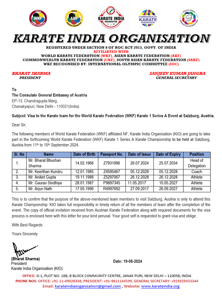 Austrian Embassy Letter 2024 | PDF