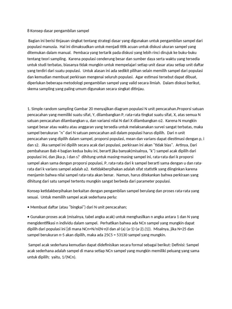 8 Konsep Dasar Sampling | PDF