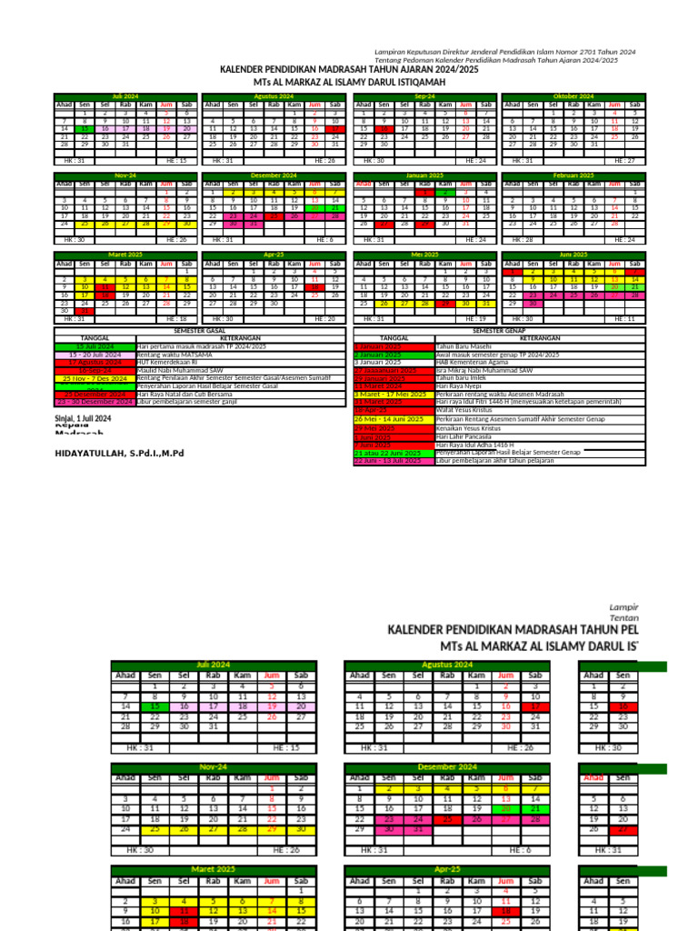Kalender Pendidikan 2425 | PDF